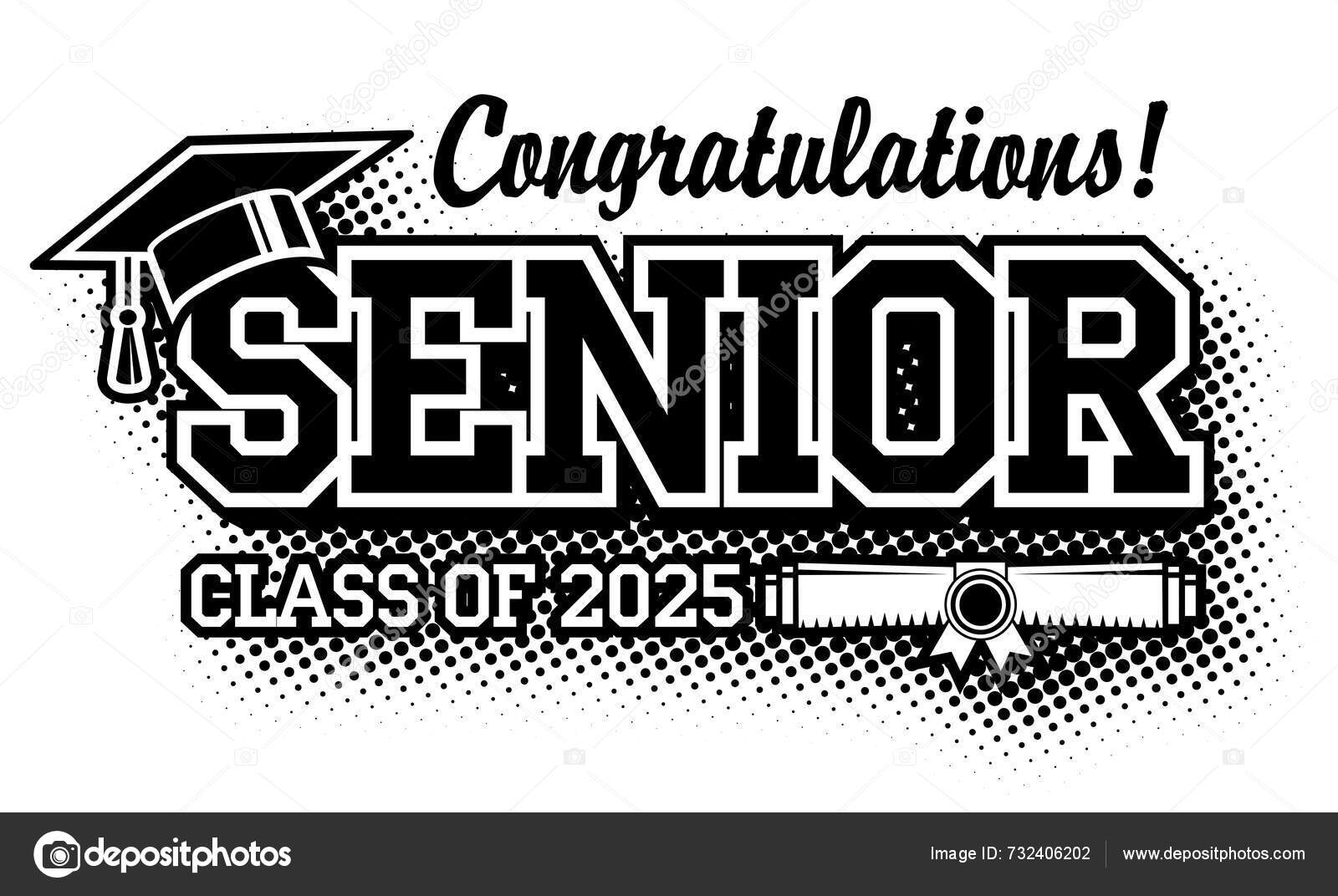 Lettering Class 2025 Greeting Invitation Card Text Graduation Design ...