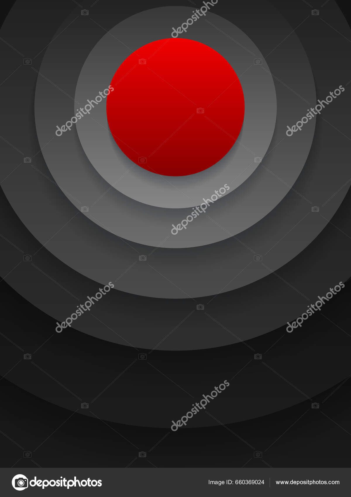Concentric Circles Shadows Abstract Dark Background Red Center Black ...