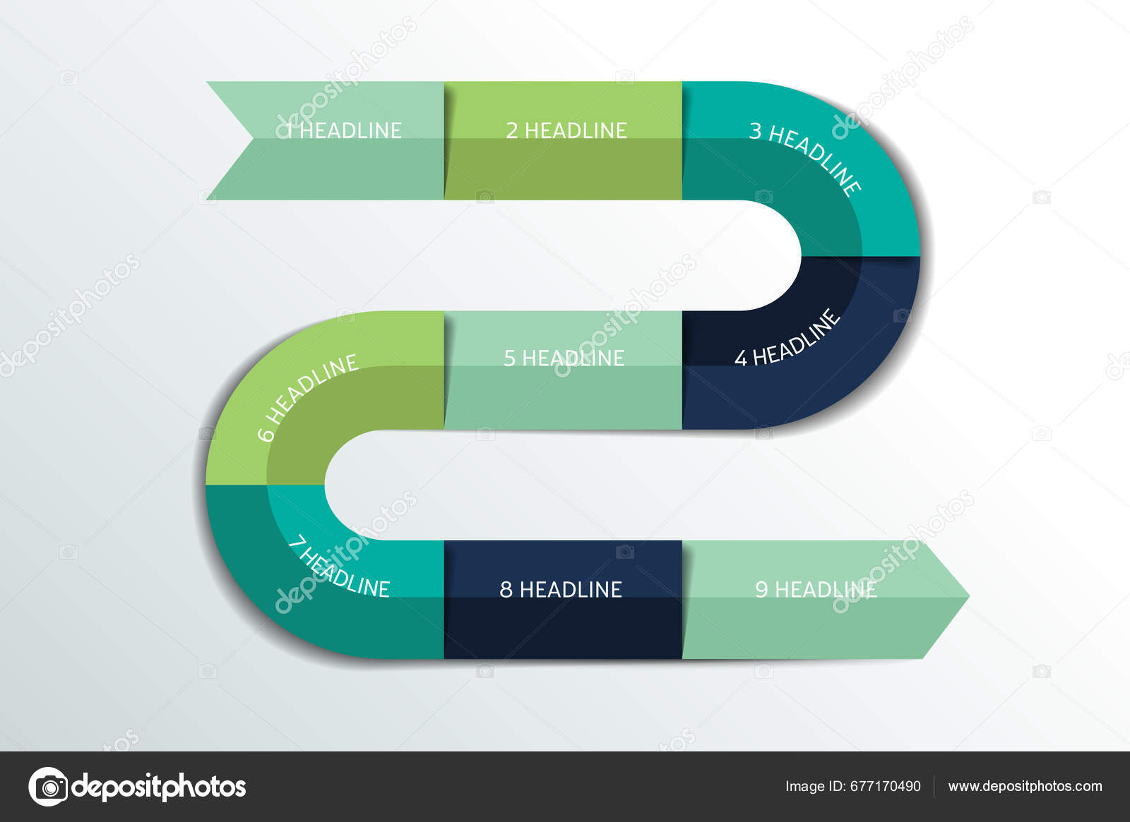Step Arrow Template Presentation Steps Options Elements Infographic Vector Illustration Stock ...