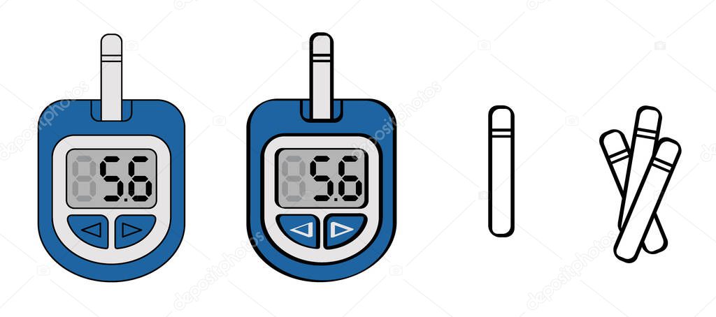 Compruebe la sangre, medidor de glucosa o glucómetro. Prueba de azúcar ...