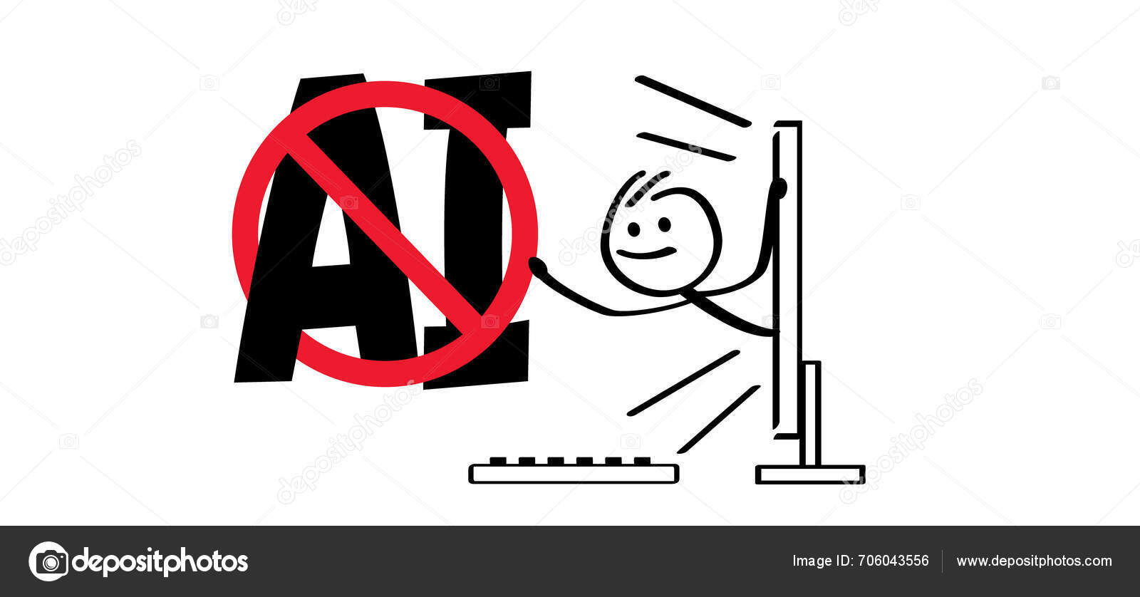 Stop Text Image Generator Forbidden Artificial Intelligence Technology ...