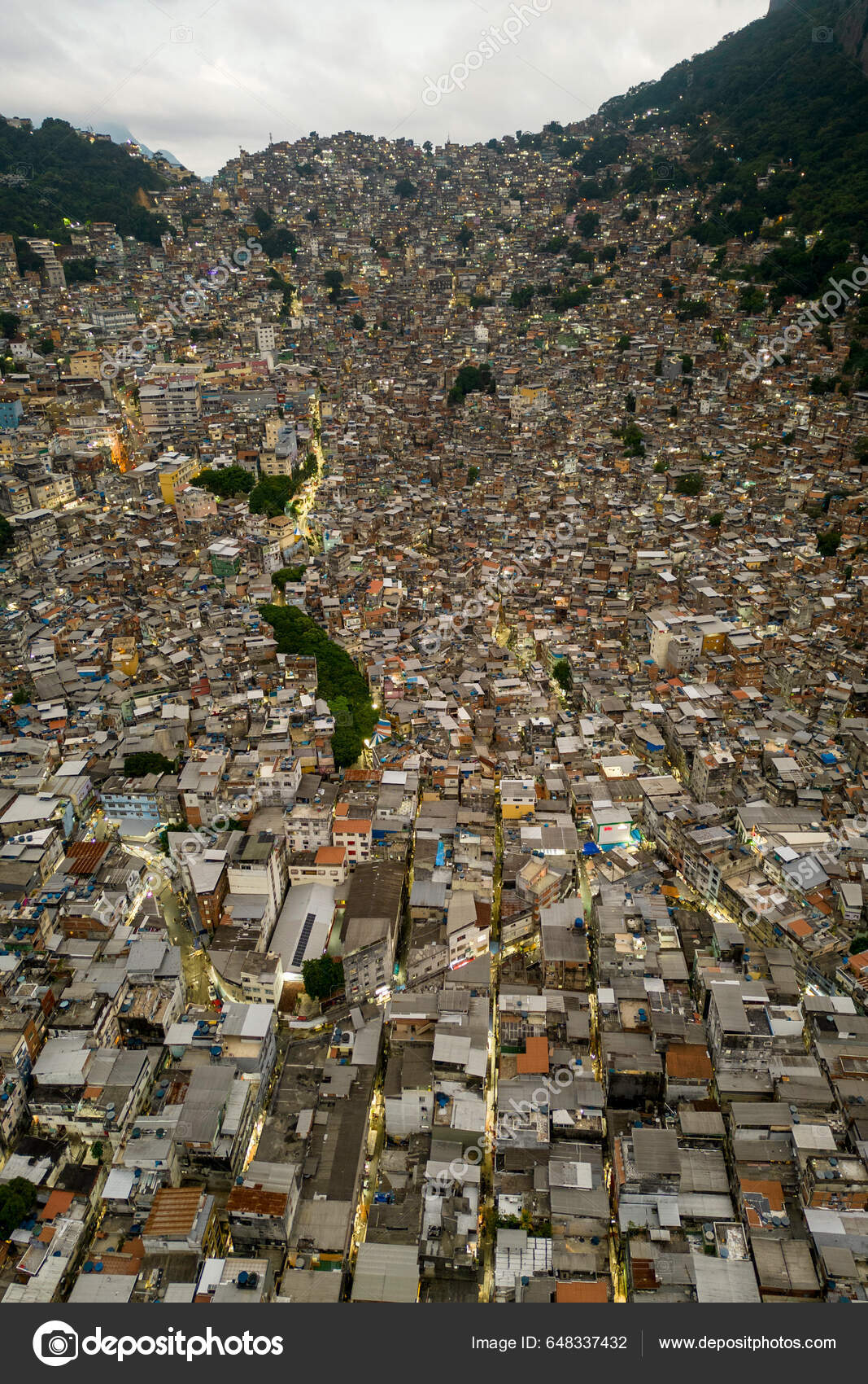 Favela Rocinha Biggest Slum Shanty Town Latin America Located Rio Stock ...