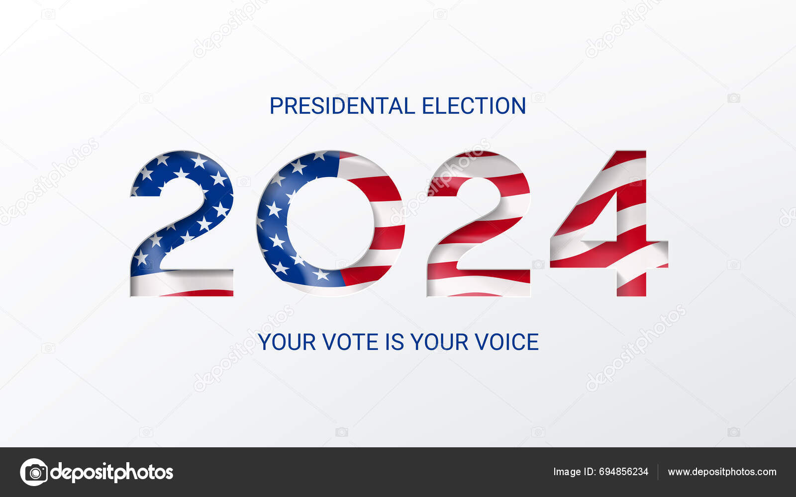 Presidential Election 2024 Banner Template Isolated Typography Symbol ...