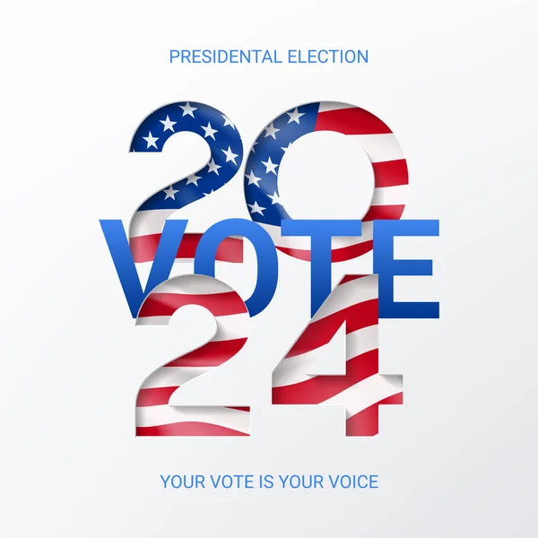 2024 Presidential Election Background Usa Flag Waving Blue Background ...