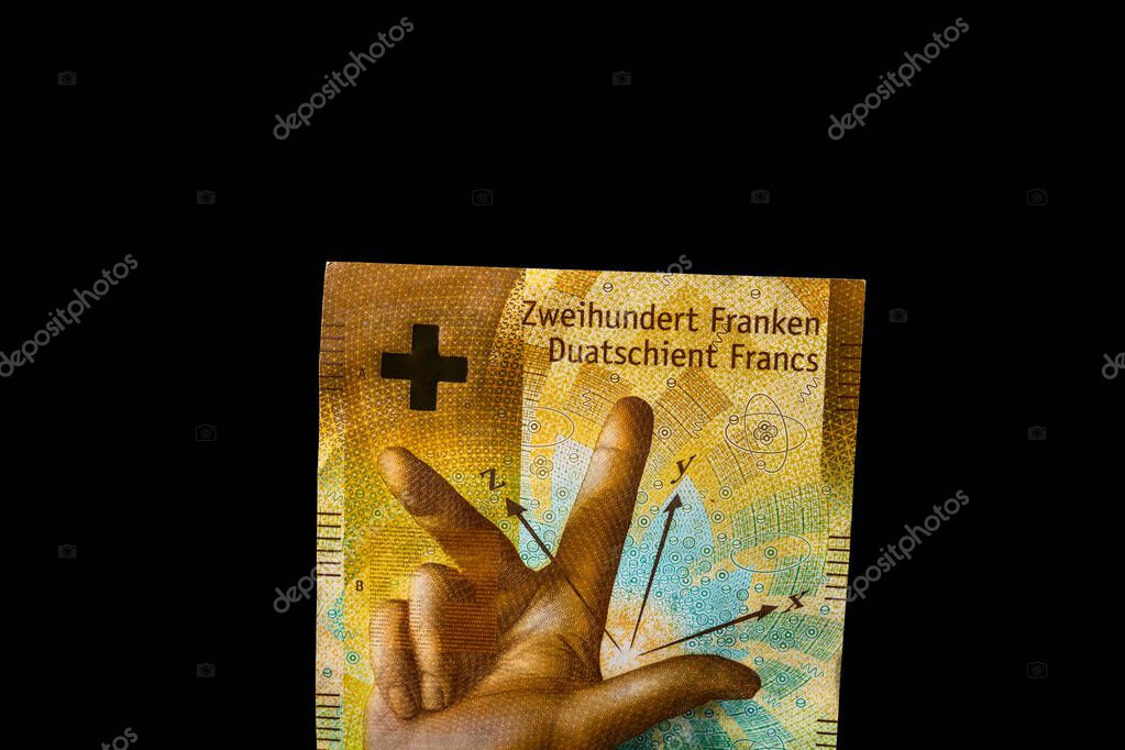 Billetes de CHF, foto detallada del franco suizo. Franco suizo moneda 2024