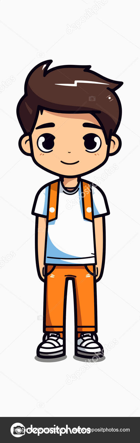 Cartoon Persoon Die Studeert