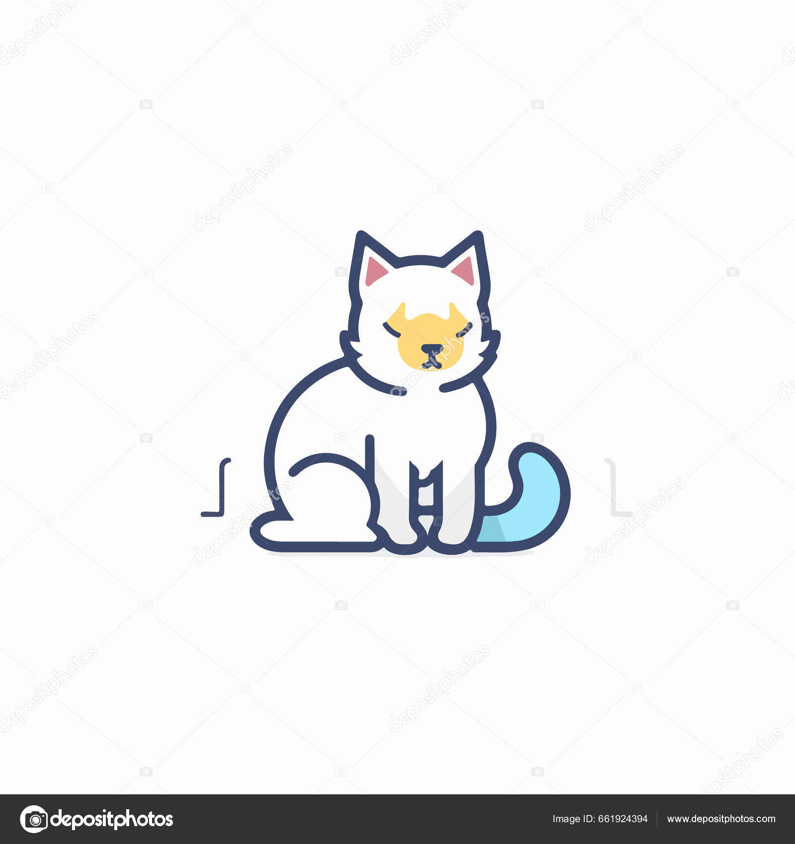 Niedliche Katze Symbol Vektor Abbildung Isoliert Stock-Vektorbild von ...