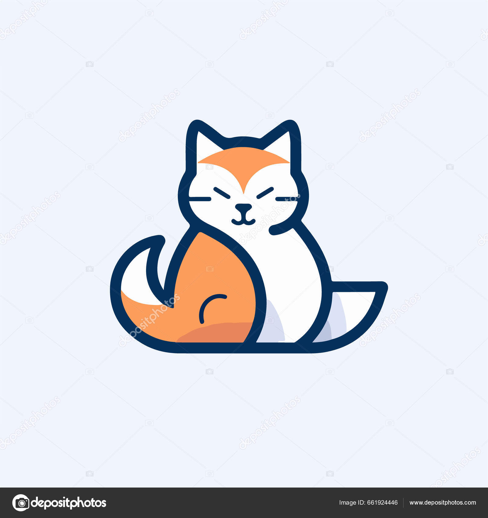 Lindo Gato Vector Logo Vector de stock por ©nadunprabodana 661924446