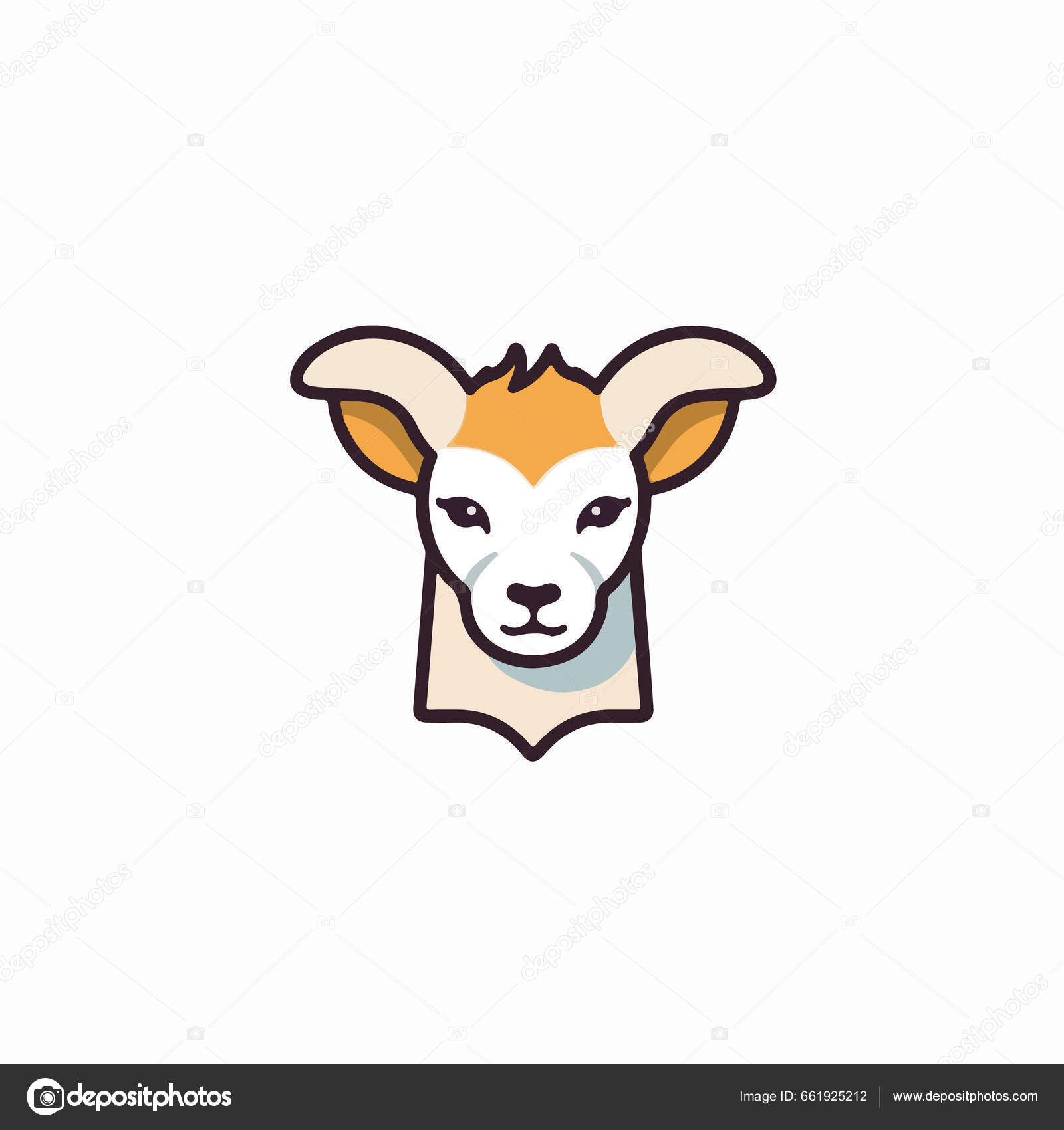 Desain Logo Domba Maskot Imut Vektor Stok oleh ©nadunprabodana 661925212