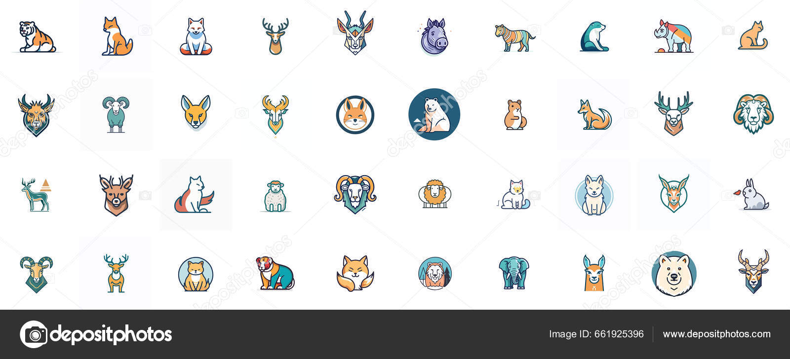 Set Different Animals Vector Illustration Stock Vector by ... Set Different Animals Vector Illustration Stock Vector by ...