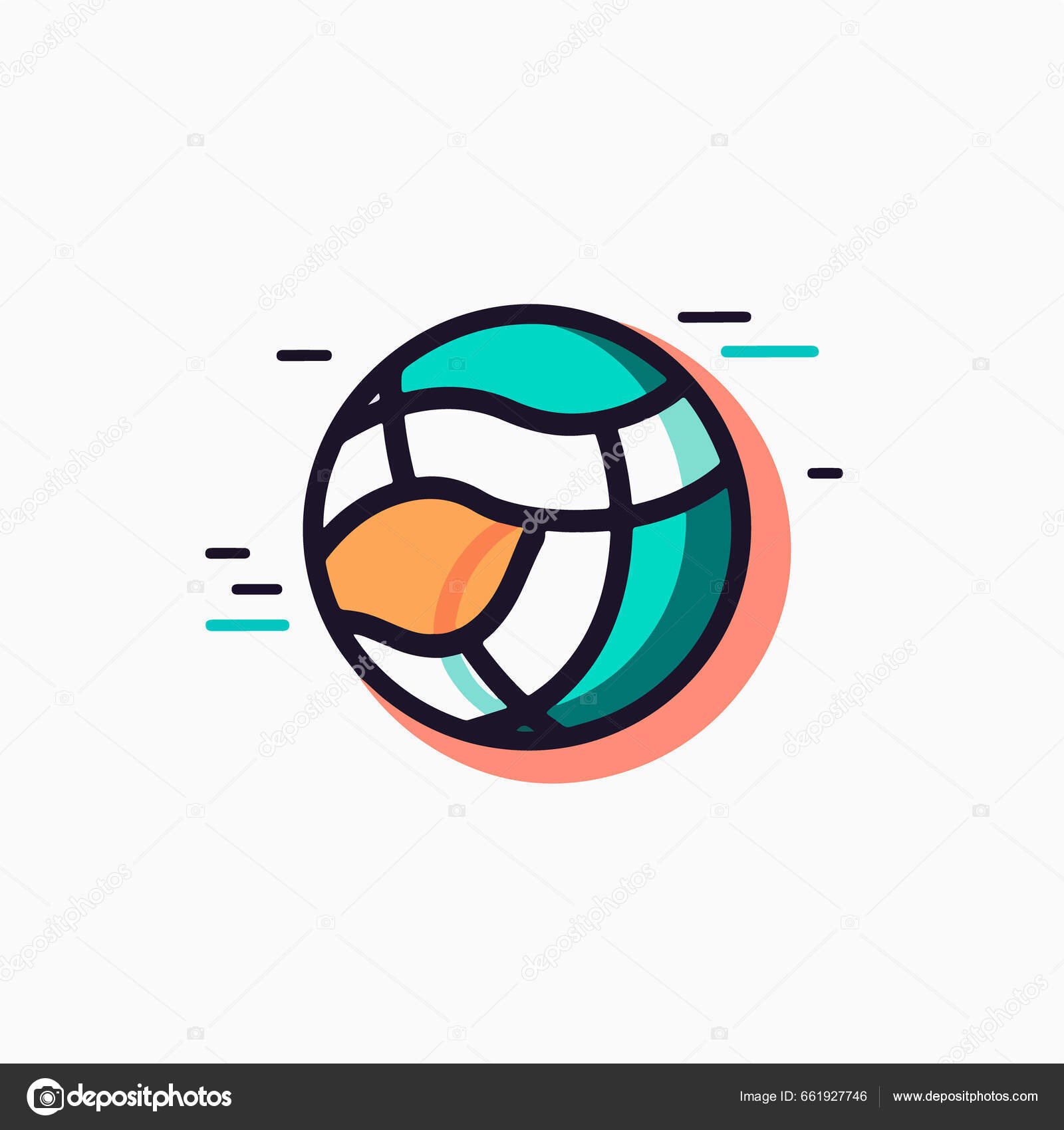Volleyball Icon Design Vector Stock Vector by ©nadunprabodana 661927746