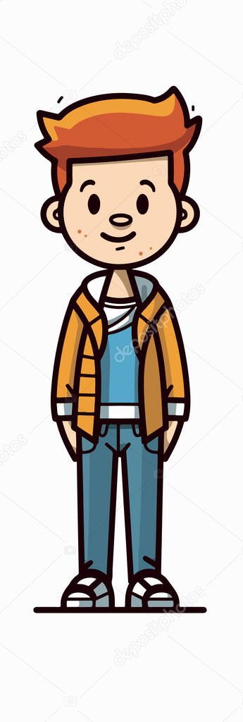Hombre Joven Con Tela Casual Vector Dibujos Animados Ilustración Diseño ...