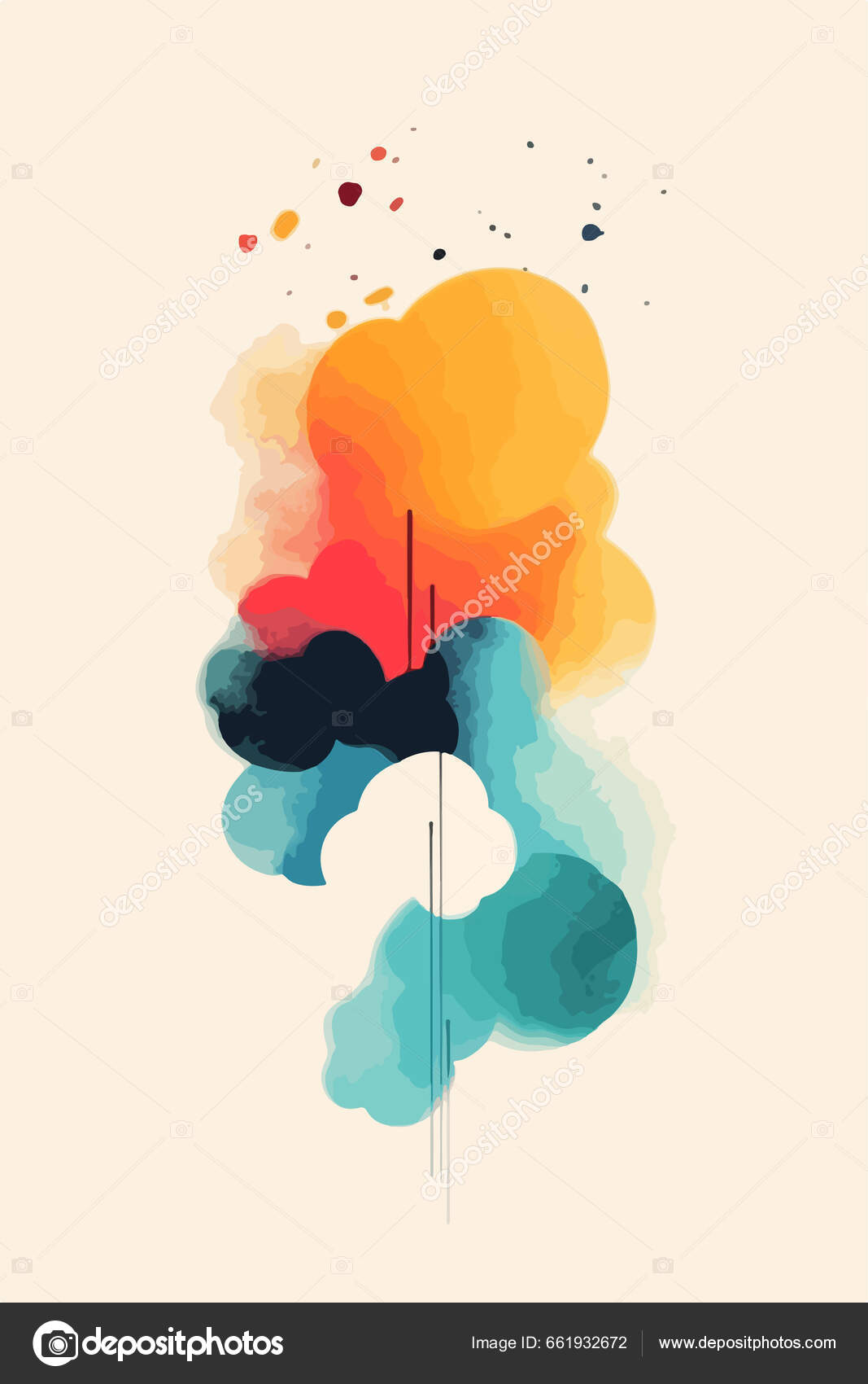 Vector Illustration Colorful Abstract Paint Brush Strokes Background ...