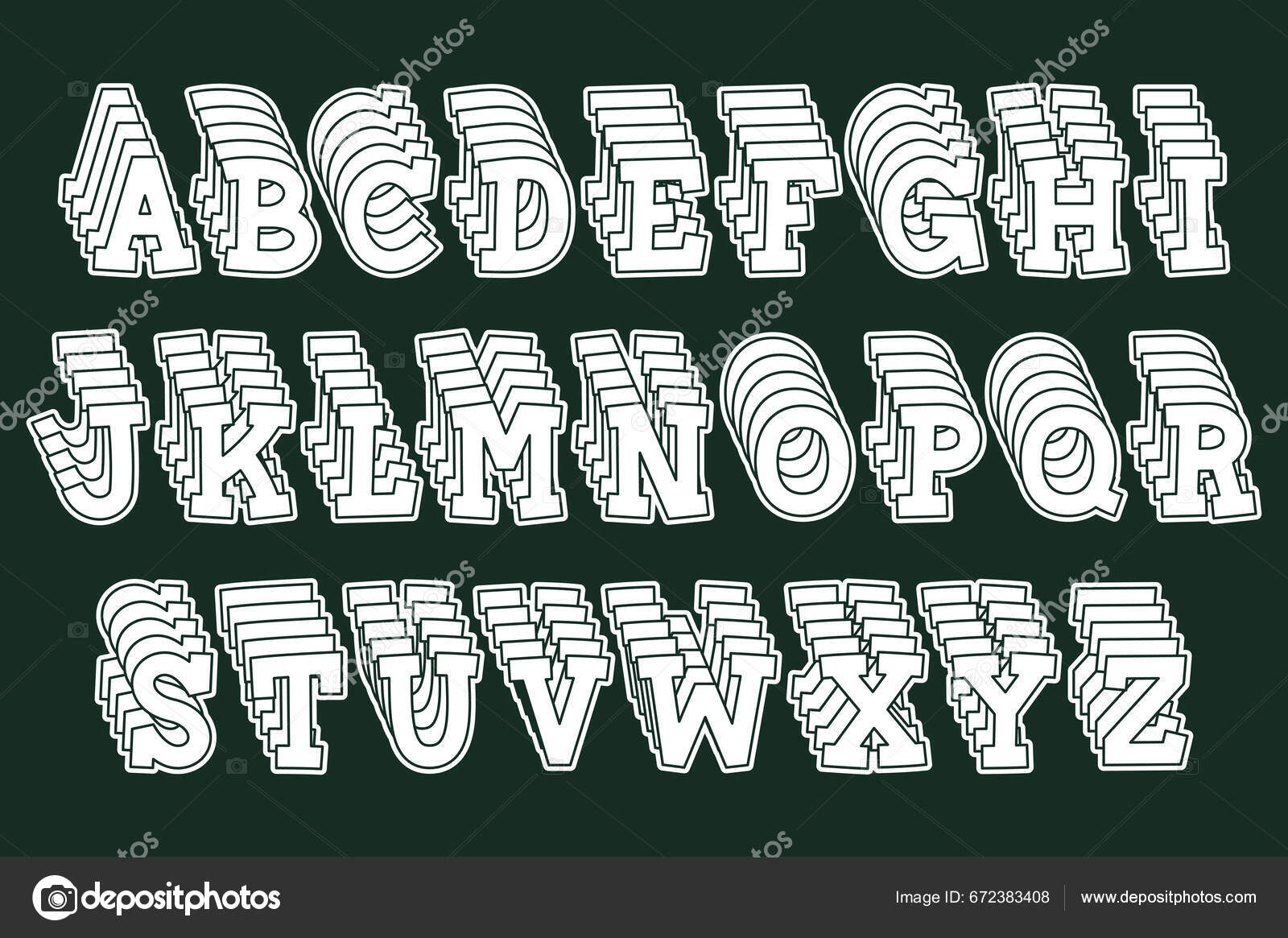 Versatile Collection Stacked Alphabet Letters Various Uses Stock Vector ...