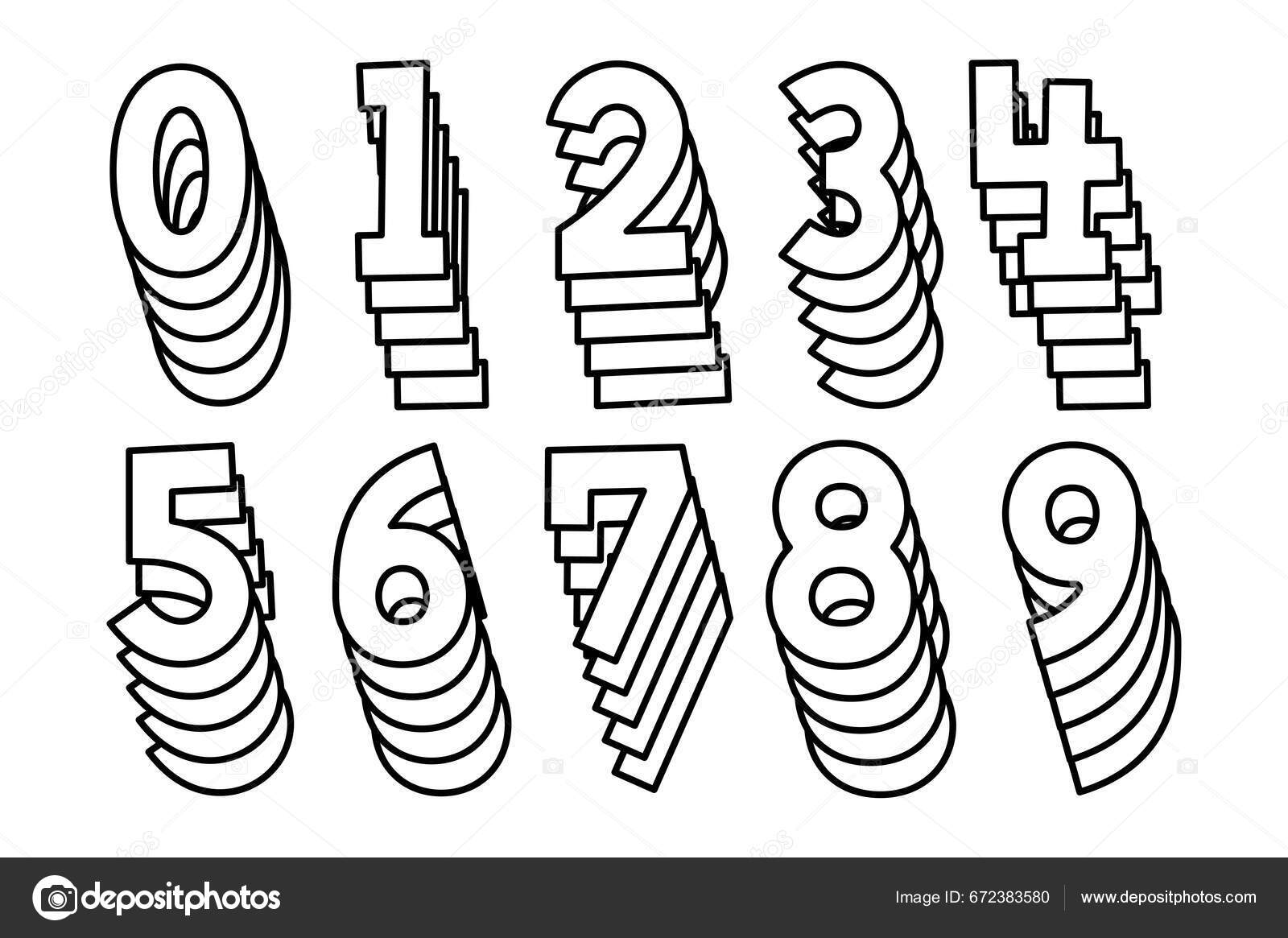 Versatile Collection Stacked Numbers Various Uses Stock Vector by ...
