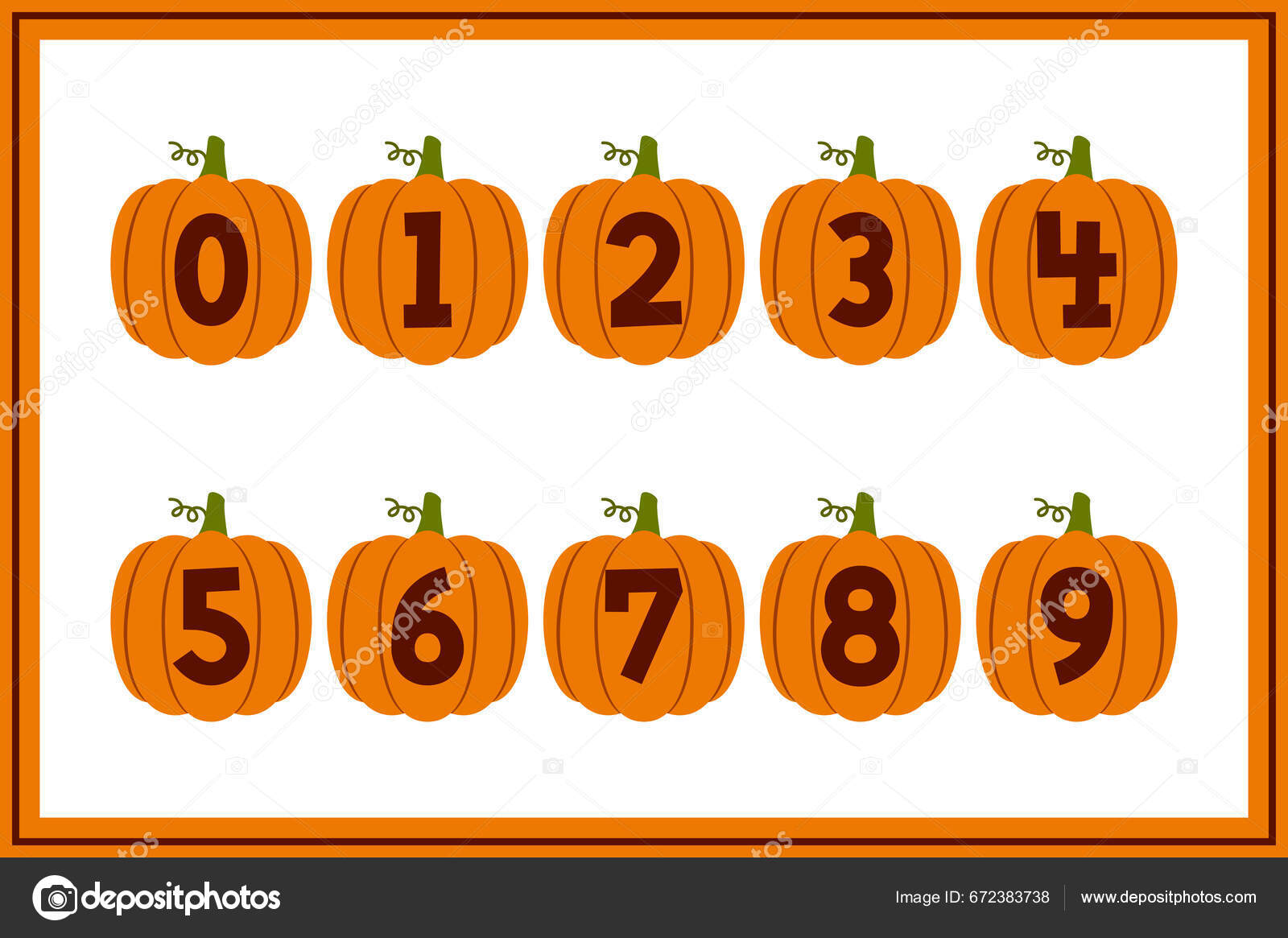 Versatile Collection Pumpkin Numbers Various Uses Stock Vector by ...