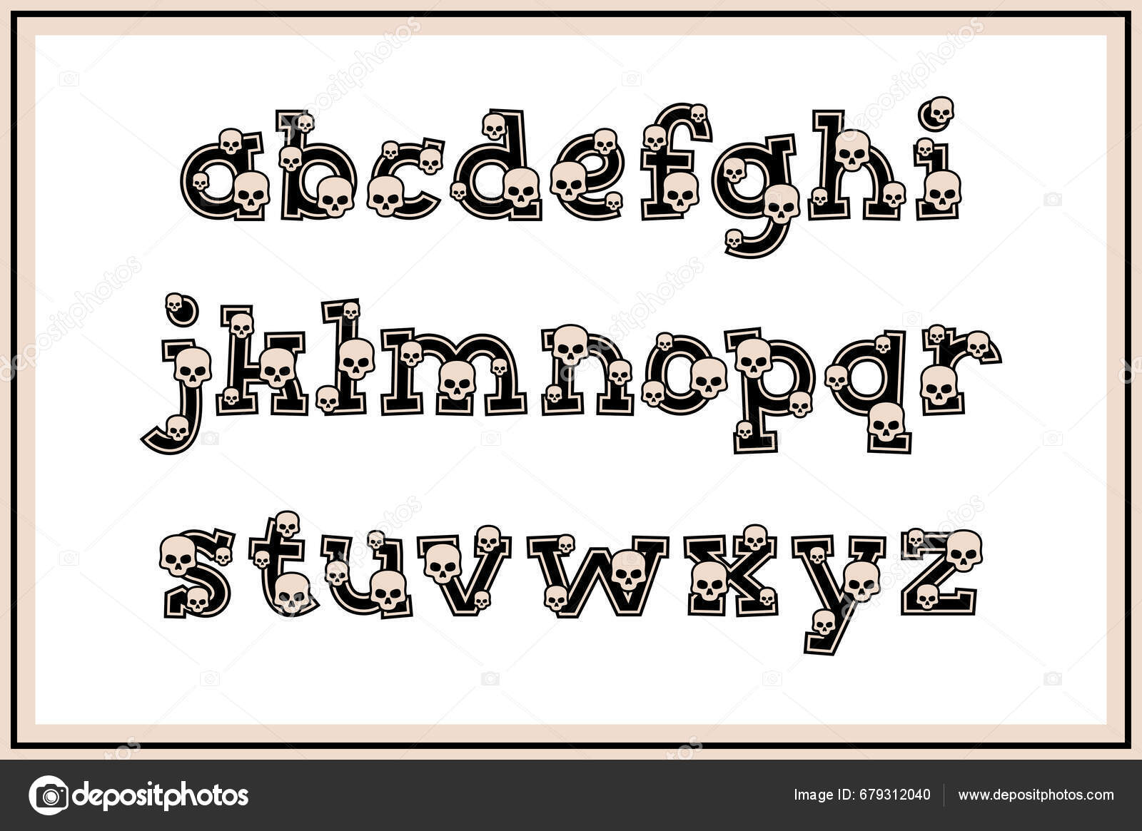 Versatile Collection Skull Alphabet Letters Various Uses Stock Vector ...