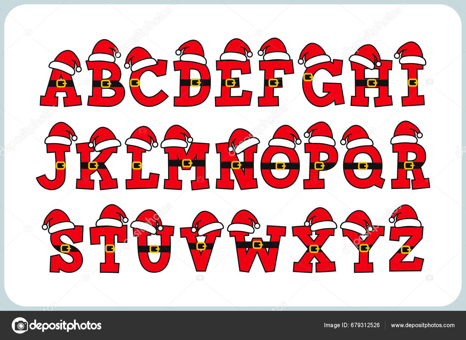 Versatile Collection Santa Claus Alphabet Letters Various Uses Stock ...