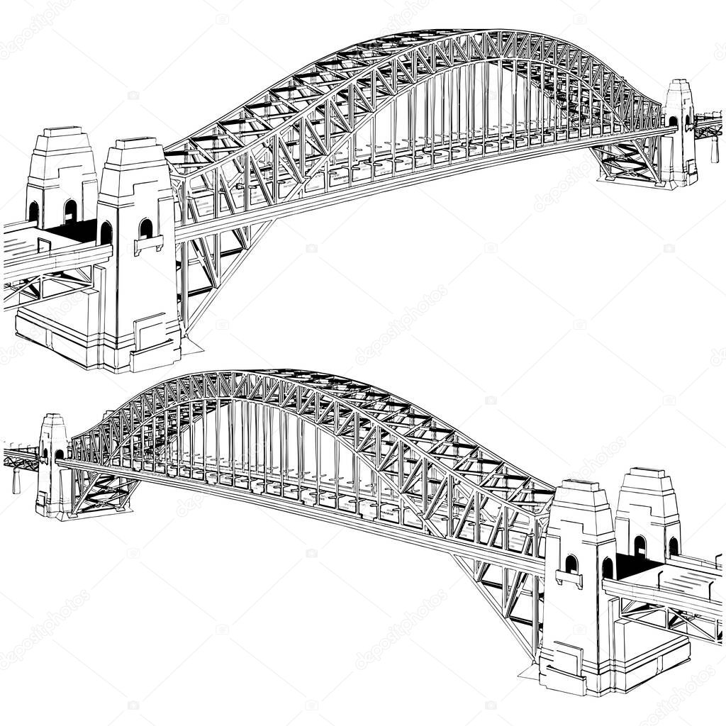 Arco Puente Construcción Estructura Vector. Ilustración Aislado sobre ...