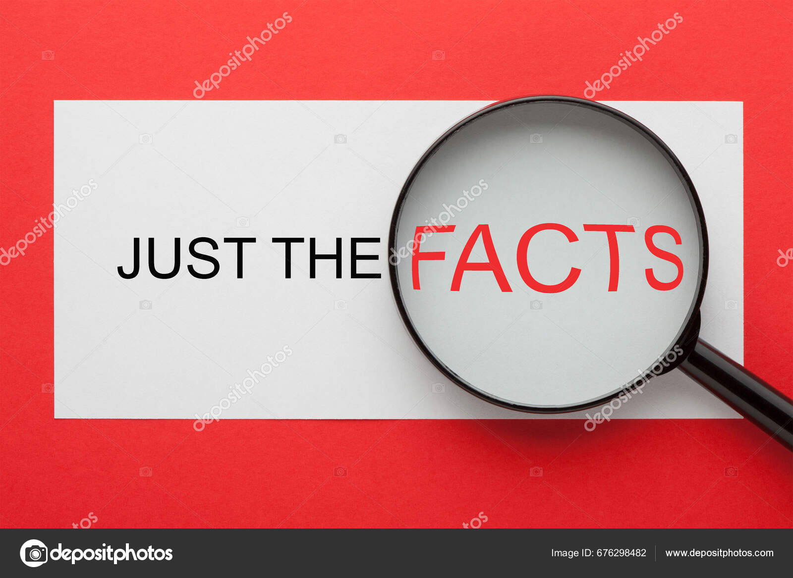 Just Facts Showing Magnifying Glass — Stock Photo © ogichobanov #676298482