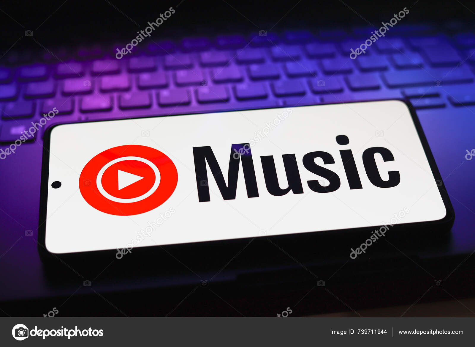 August 2024 Paraguay Photo Illustration Youtube Music Logo Displayed Smartphone — Stock ...