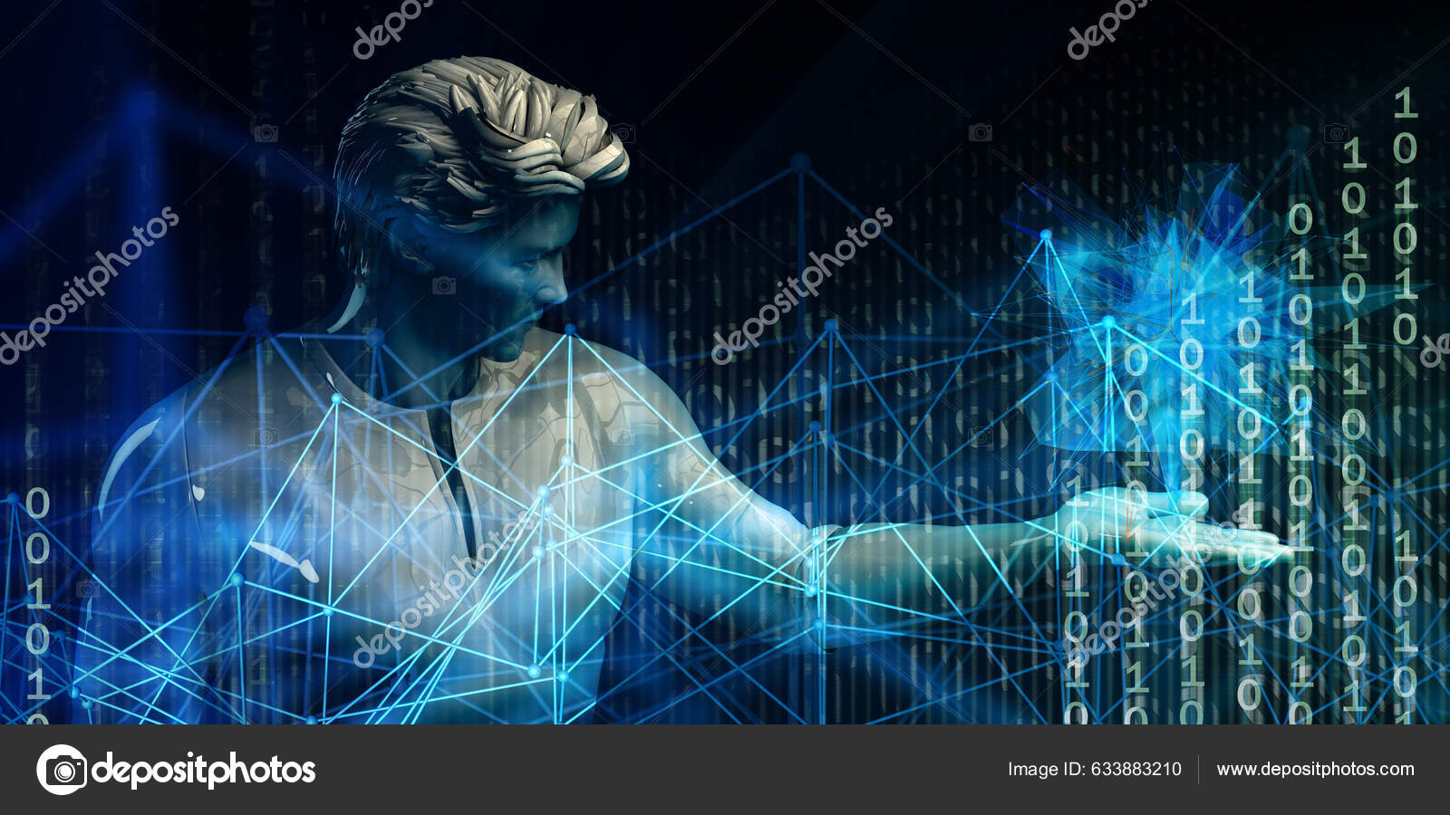 Futuristic Digital Network Data Communication Art Stock Photo by ...