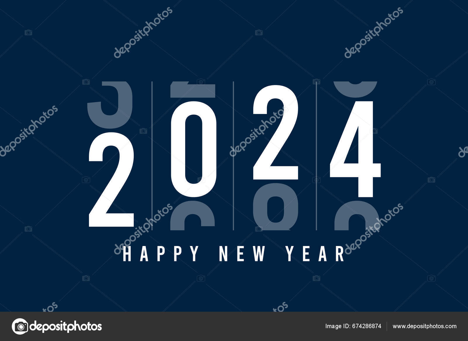 Selamat Tahun Baru 2024 Kartu Minimalis Dengan Perubahan Nomor Untuk Vektor Stok oleh ©Remo ...