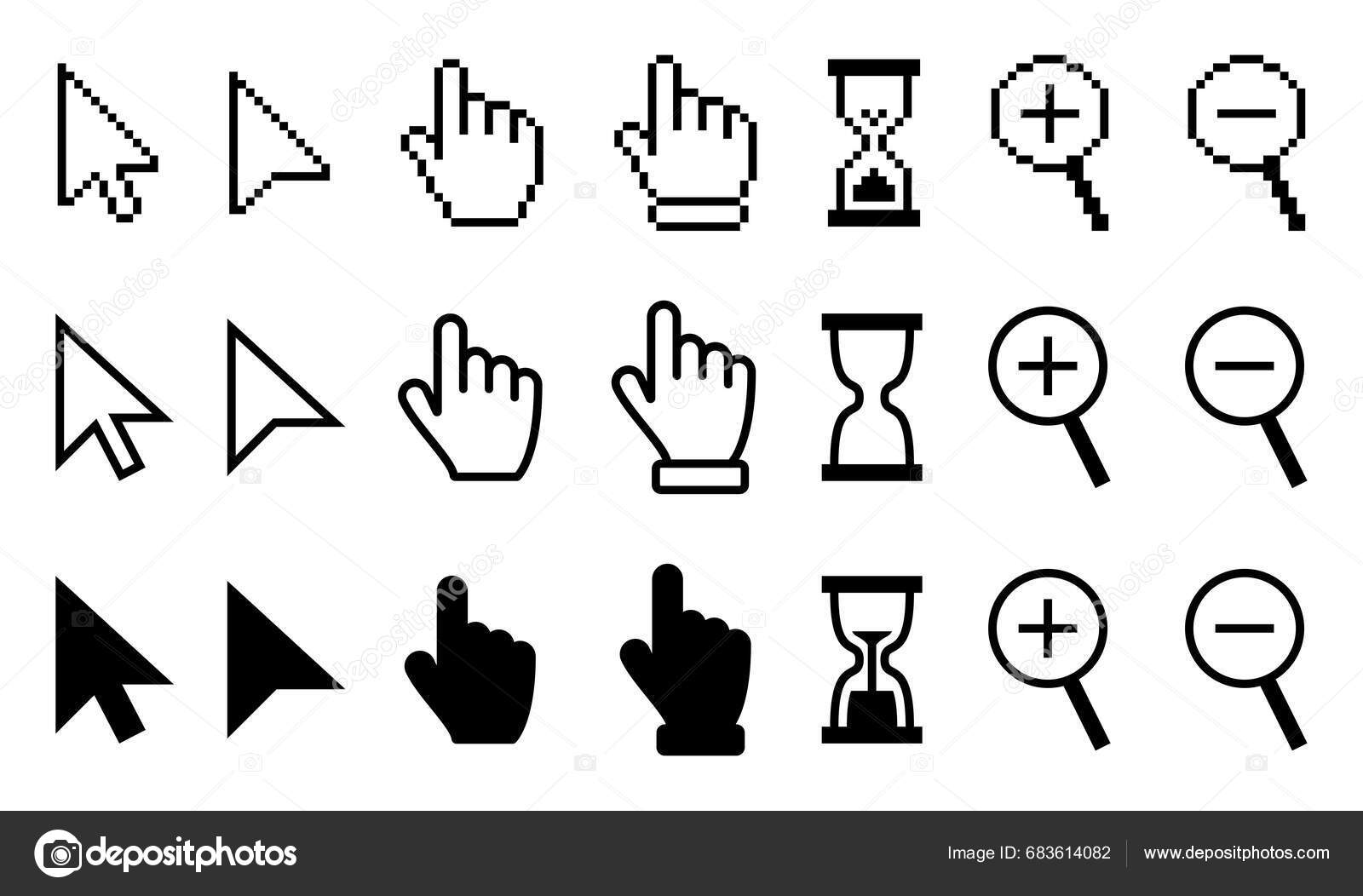 Pixel Flat Cursor Computer Mouse Pointer Icons Set Different Mouse ... Pixel Flat Cursor Computer Mouse Pointer Icons Set Different Mouse ...