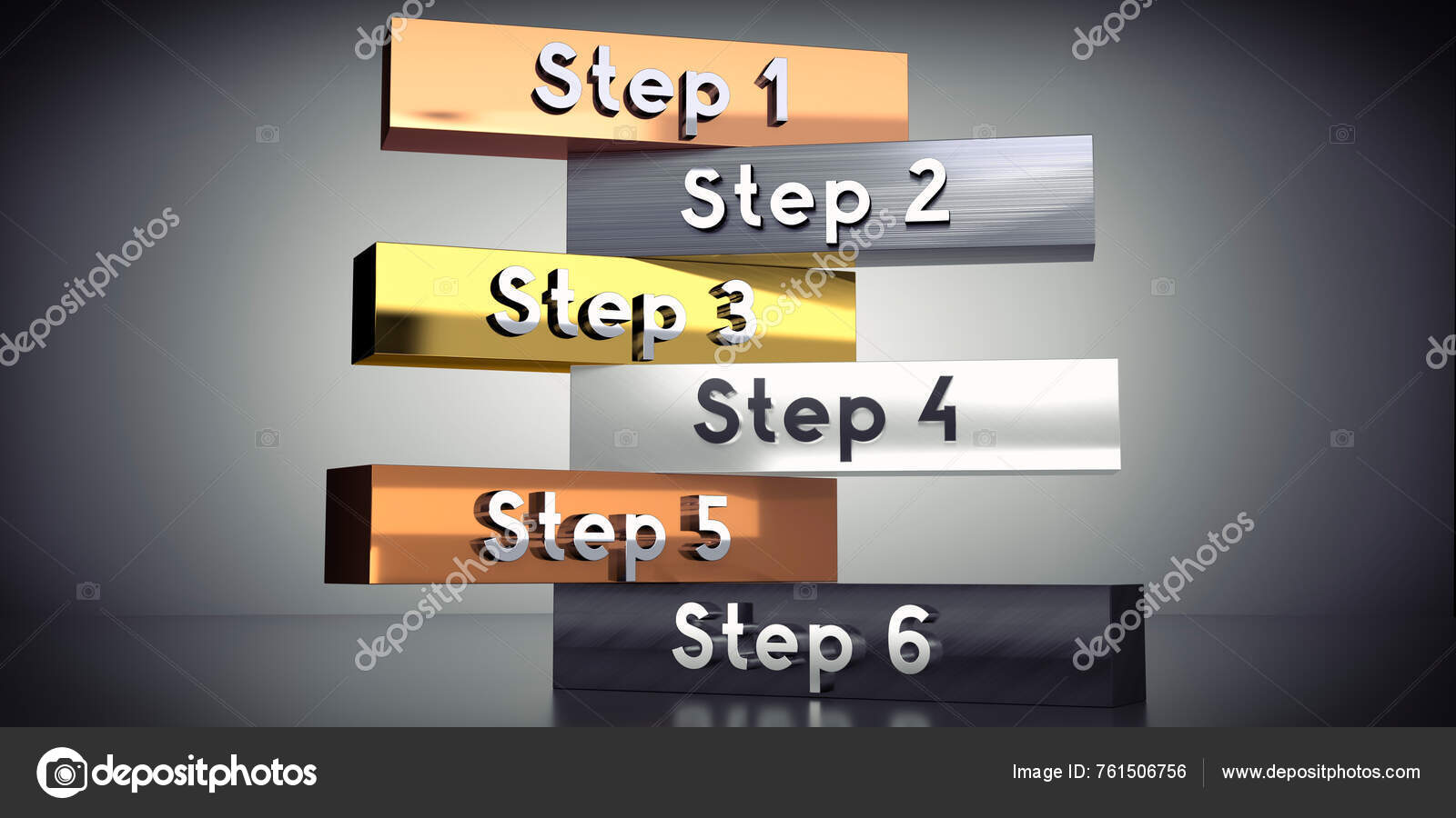 Step Words Metal Blocks Illustration — Stock Photo © 3d_generator ...