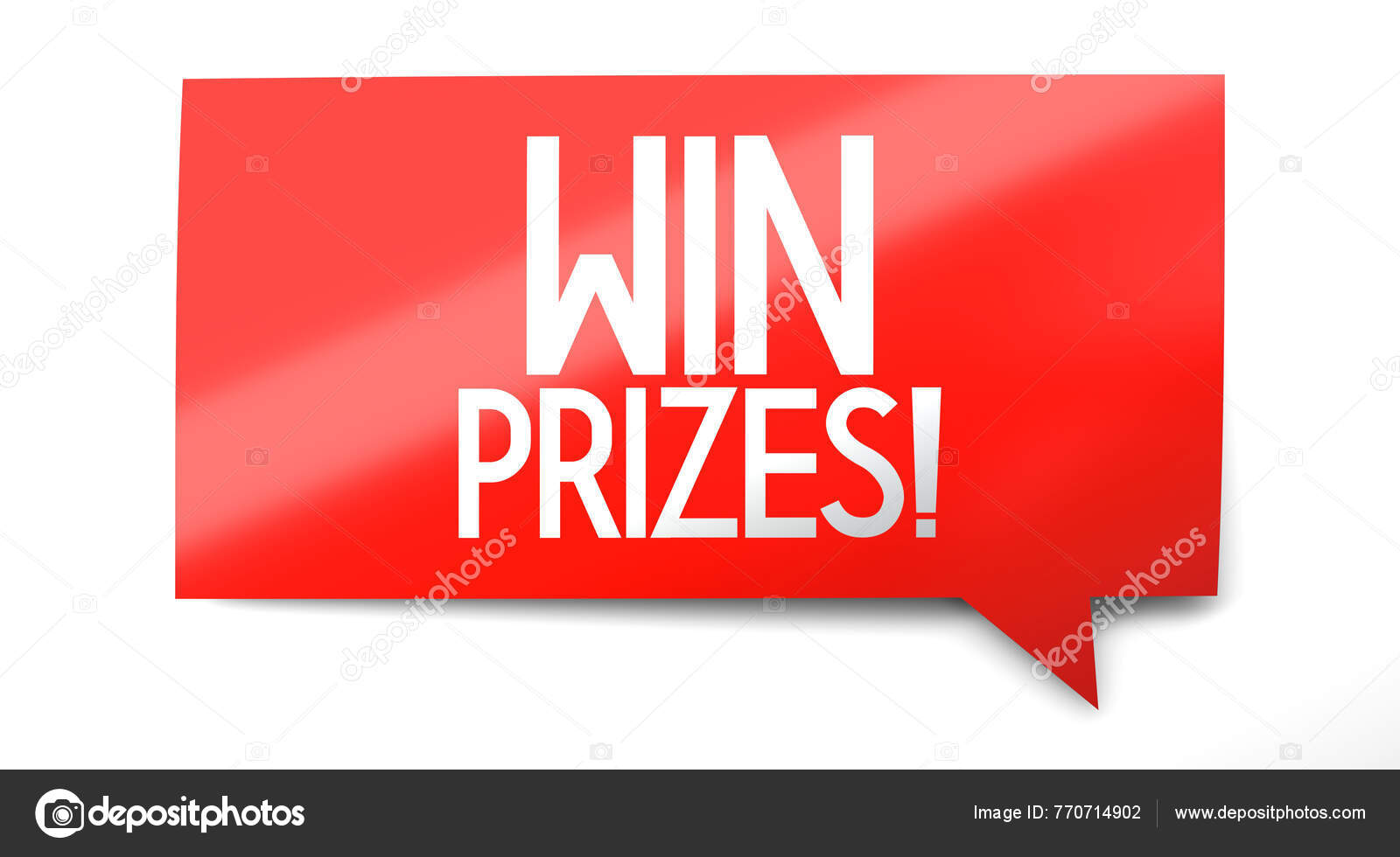 Win Prizes Speech Bubble Illustration — Stock Photo © 3d_generator ...
