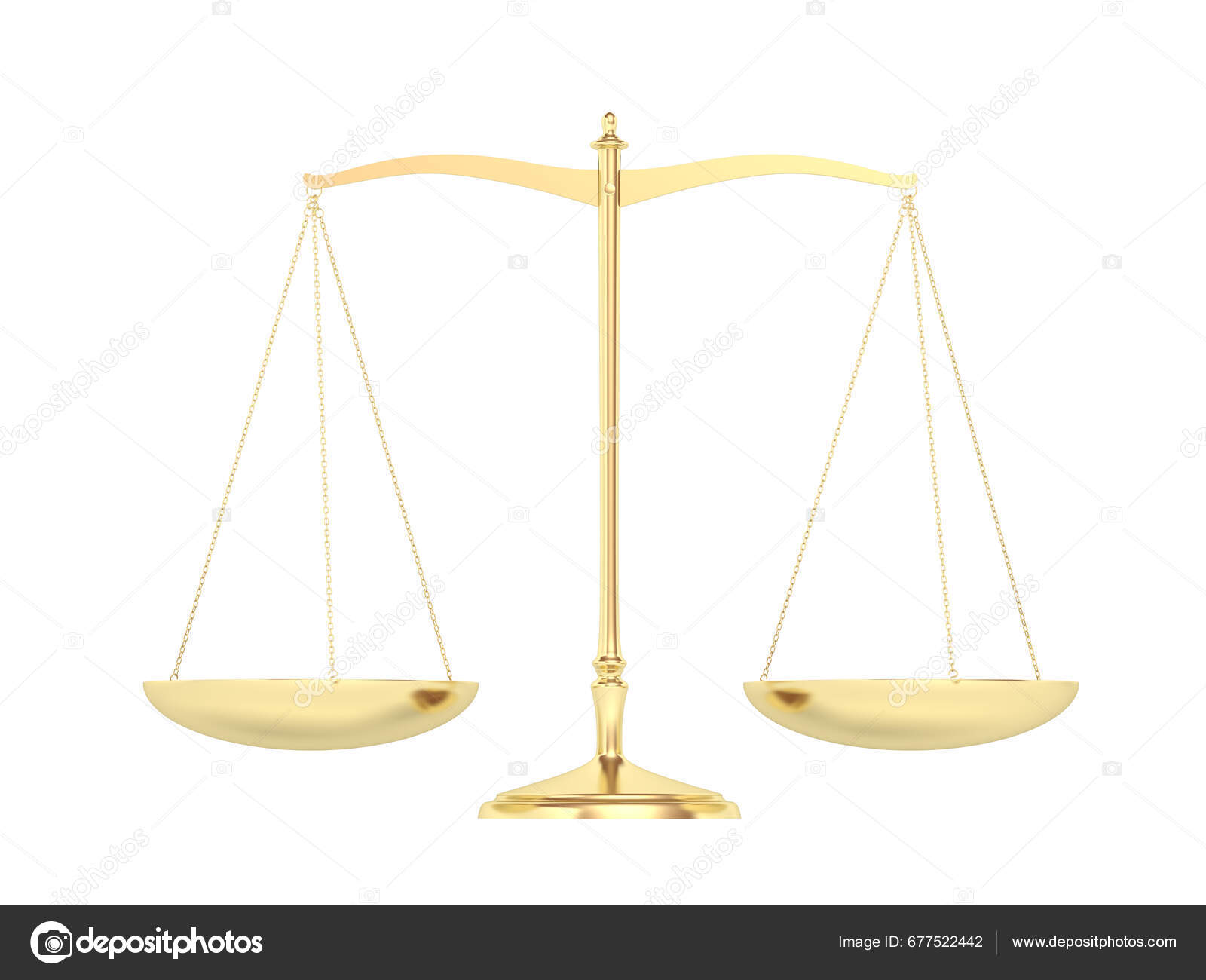 Gold Weighing Scale Isolated White Background Illustration Stock Photo ...