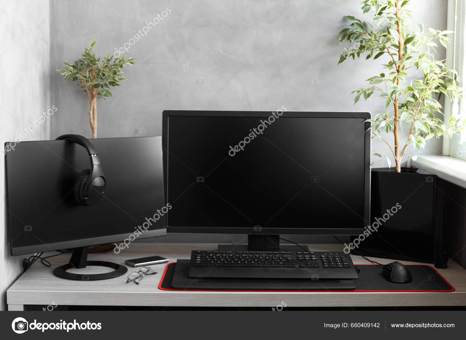 Workplace Programmer Apartment Design Loggia Freelancer's Workplace Monitors Table Computer ...