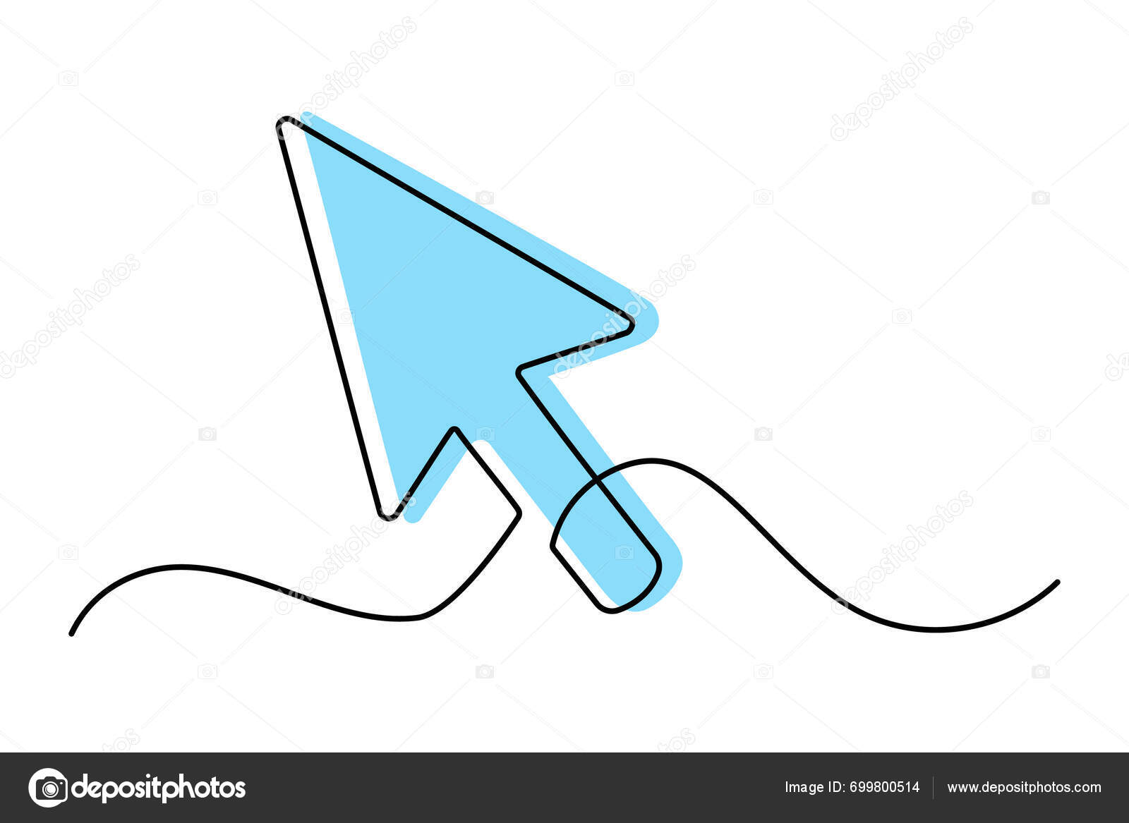 Continuous Drawing Cursor Arrow One Line Icon Cursor Arrow One Stock ...