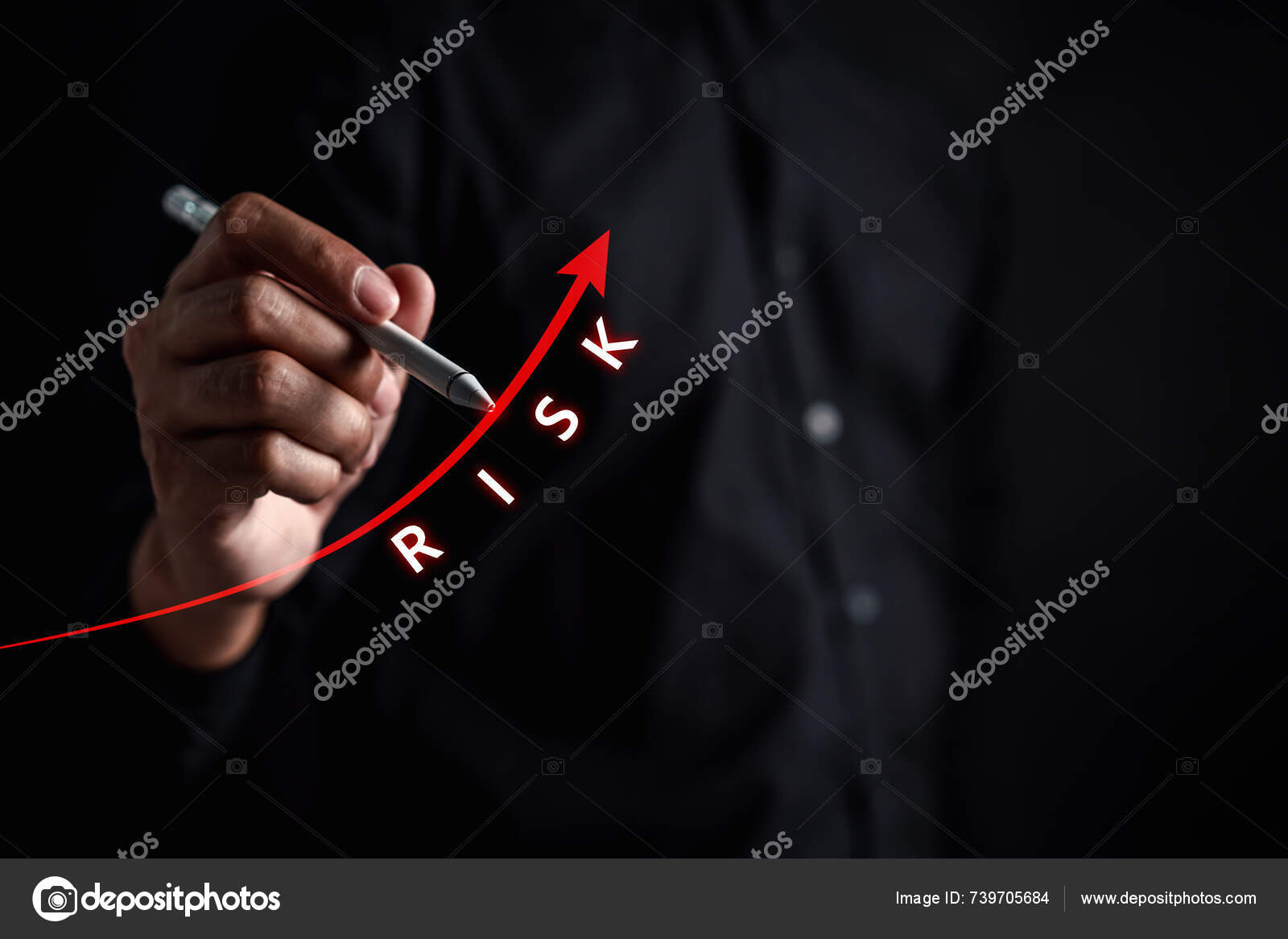 Alto Riesgo Toma Decisiones Empresariales Análisis Riesgos Barra Nivel ...