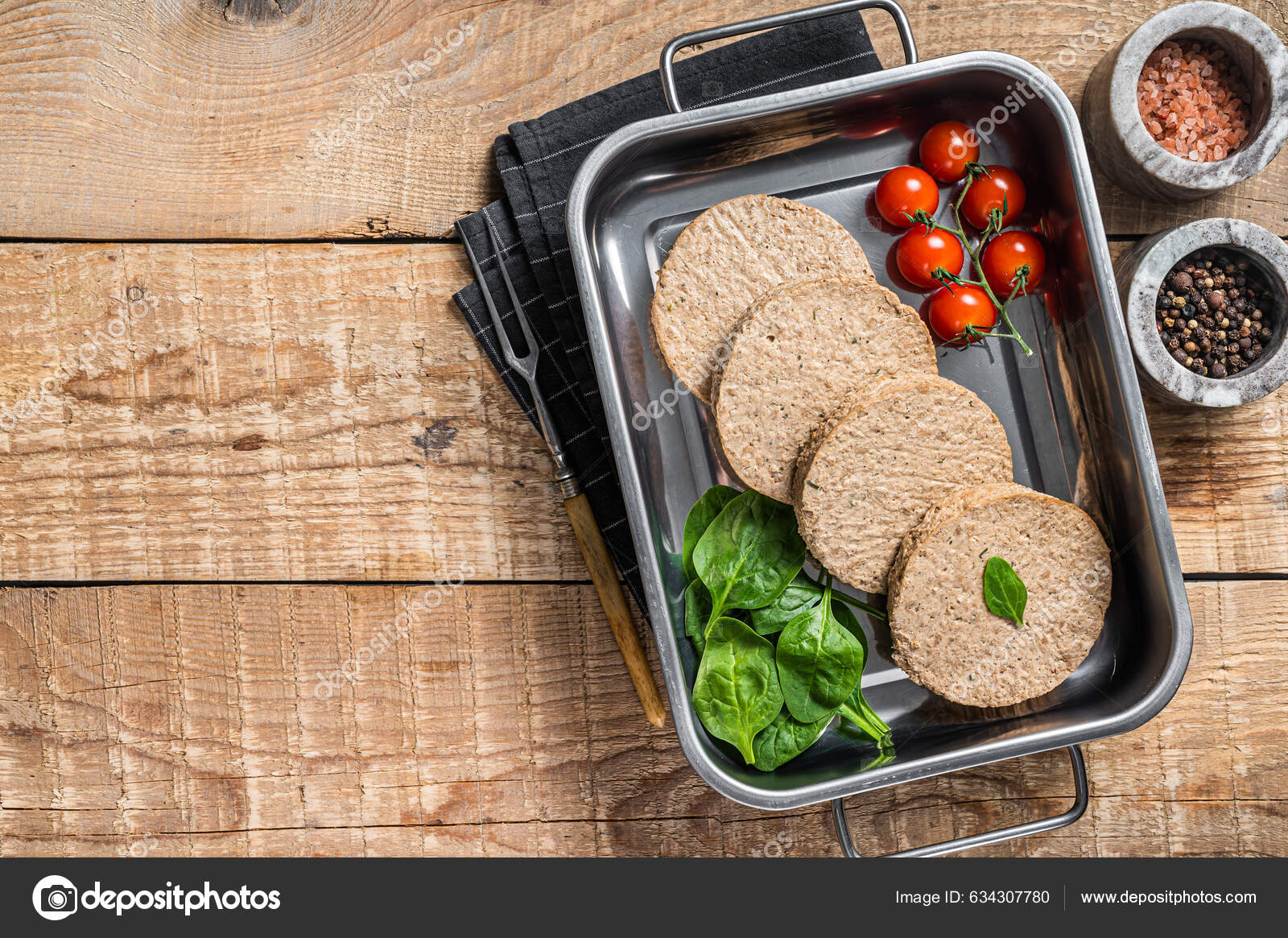 Raw Meat Free Patties Made Plant Based Meat Fresh Vegan Stock Photo by ...