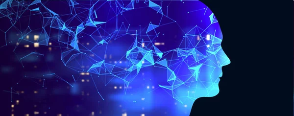 Visualización Del Cerebro Humano Concepto Futurista Inteligencia Artificial Cibermente Estética ...