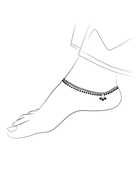 Beautiful Woman Feet Pink Shoe Anklet Isolated White Background Vector ...