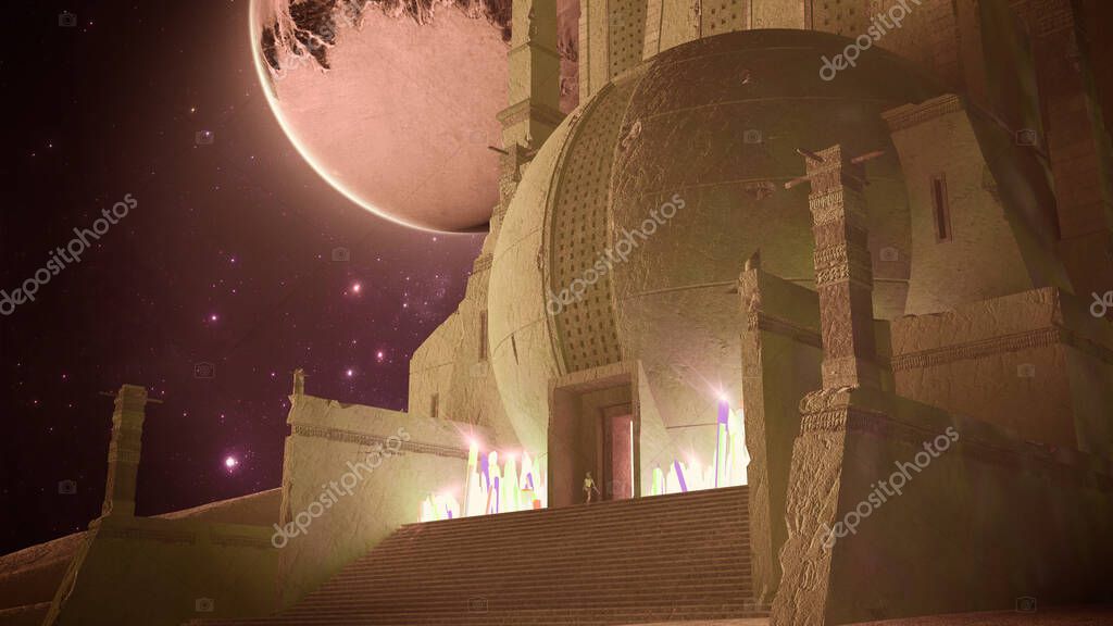 Fantasy landscape, explorer and archaeologist. Ancient civilizations ...