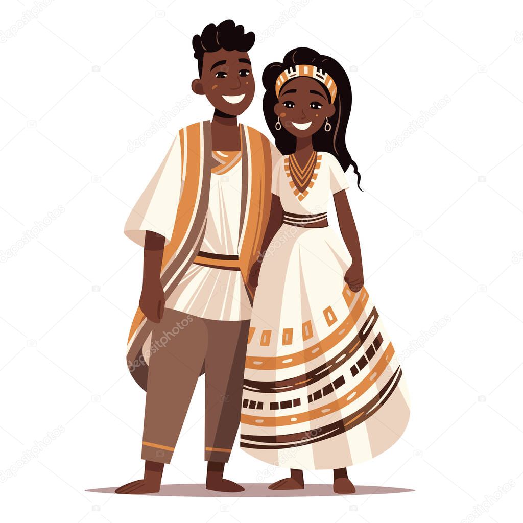 Pareja africana dibujada a mano ilustraci n c mica. Imagen de dibujos ...