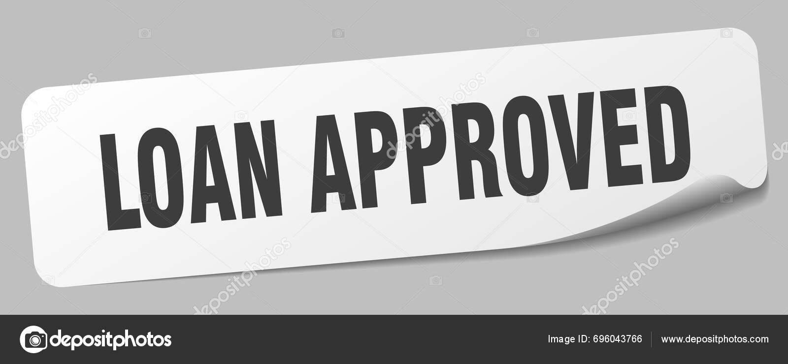 Loan Approved Sticker Loan Approved Rectangular Label Isolated White ...