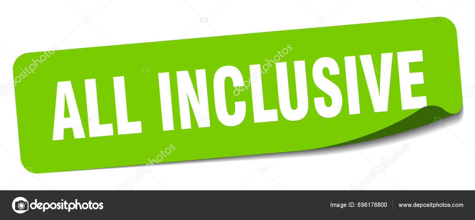 All Inclusive Sticker All Inclusive Rectangular Label Isolated White ...