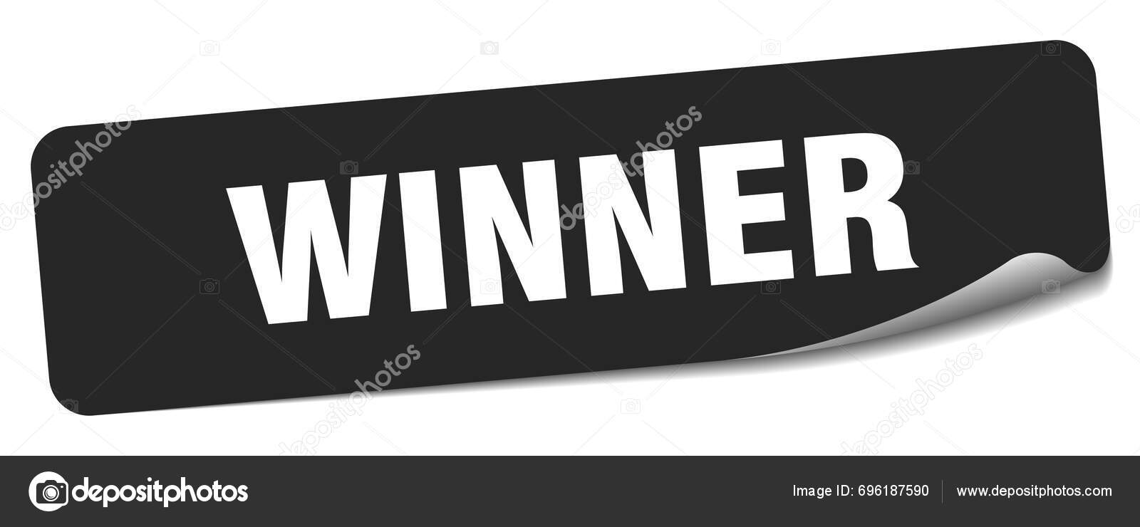 Winner Sticker Winner Rectangular Label Isolated White Background Stock ...