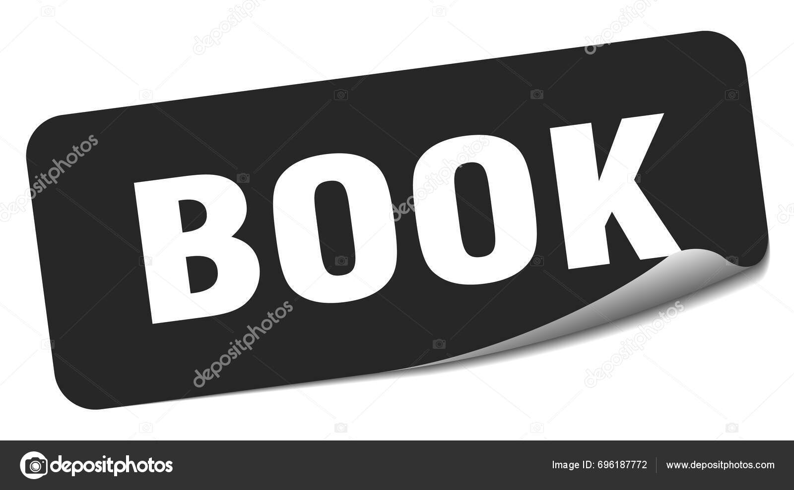 Book Sticker Book Rectangular Label Isolated White Background Stock ...