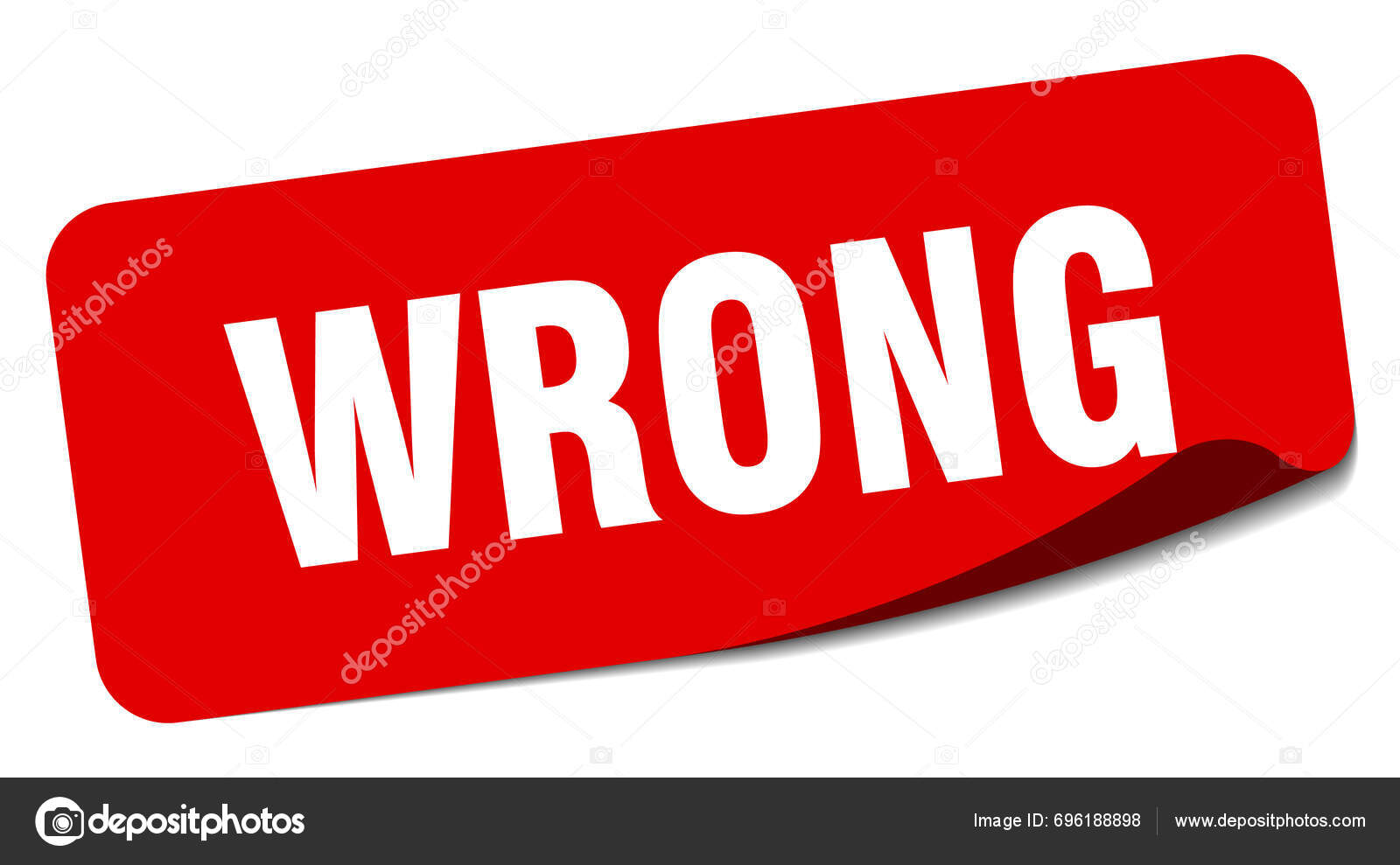 Wrong Sticker Wrong Rectangular Label Isolated White Background Stock ...