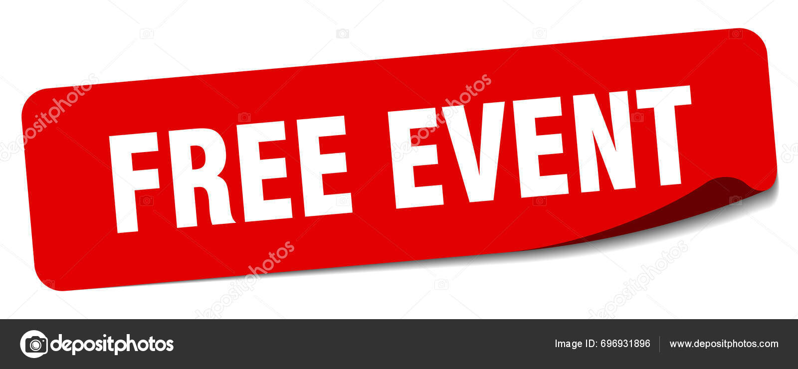 Free Event Sticker Free Event Rectangular Label Isolated White ...