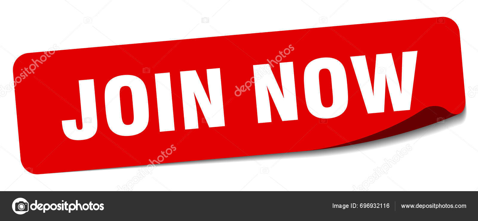 Join Now Sticker Join Now Rectangular Label Isolated White Background ...