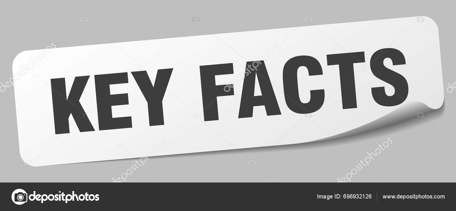 Key Facts Sticker Key Facts Rectangular Label Isolated White Background ...