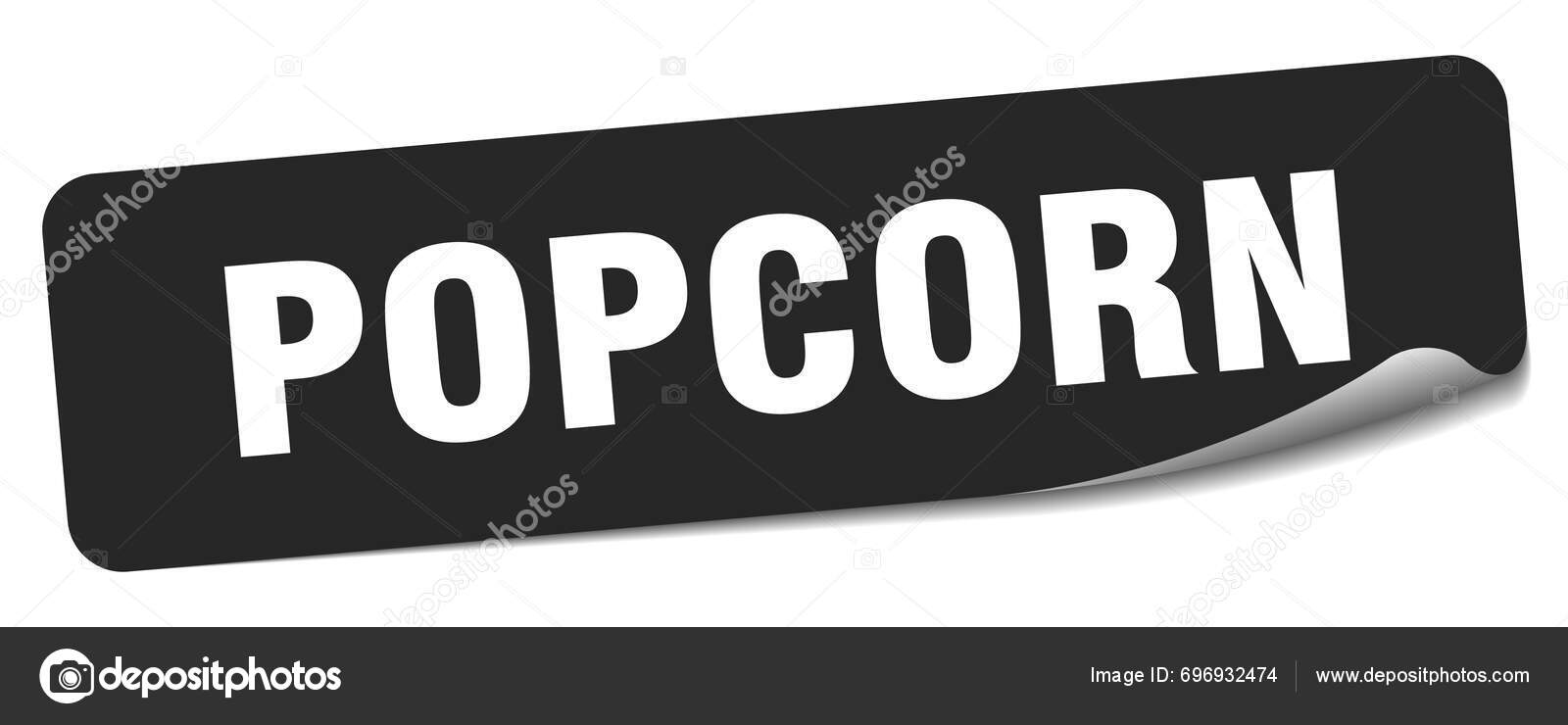 Popcorn Sticker Popcorn Rectangular Label Isolated White Background ...