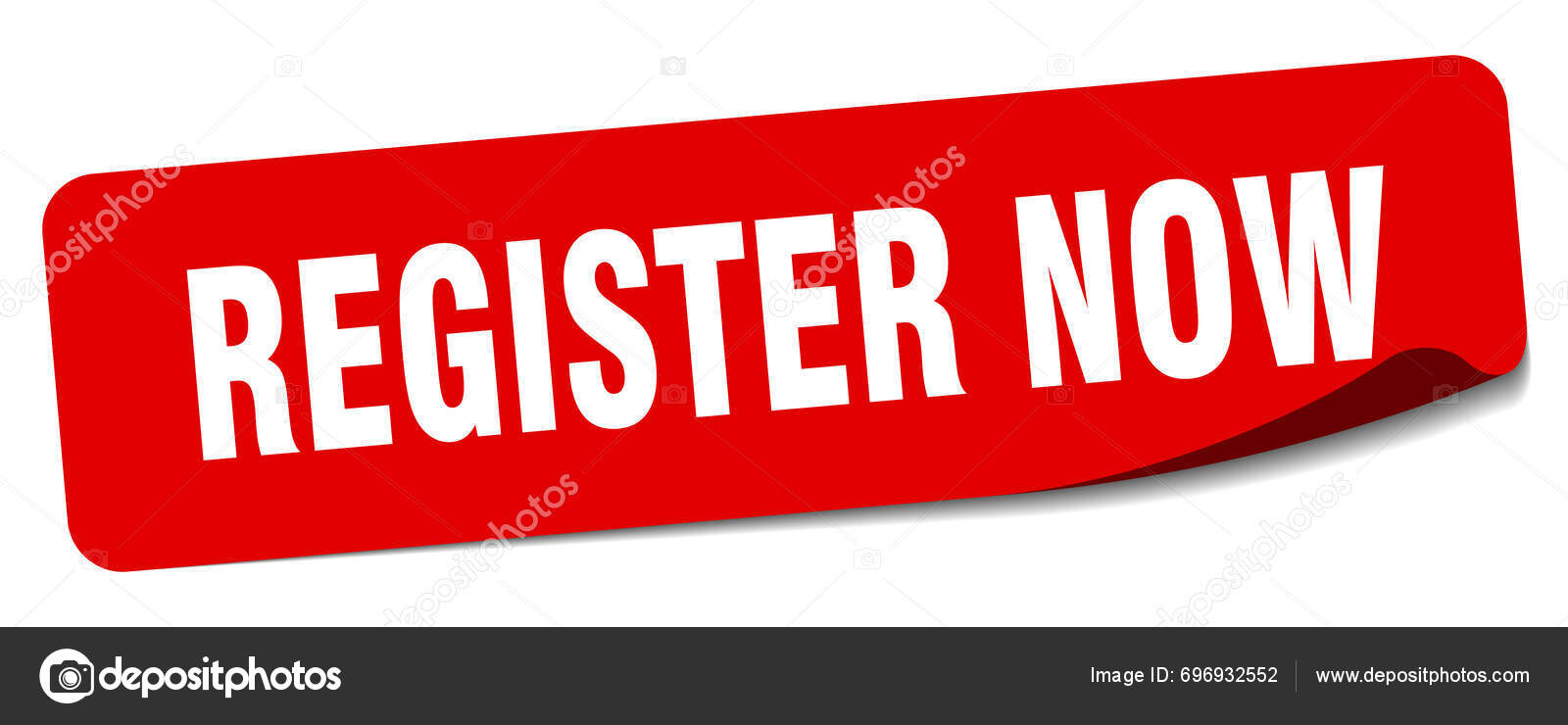 Register Now Sticker Register Now Rectangular Label Isolated White ...