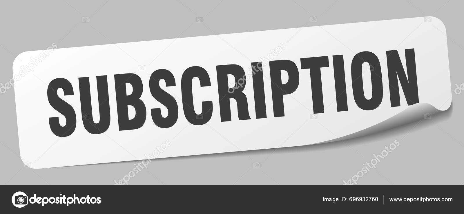 Subscription Sticker Subscription Rectangular Label Isolated White